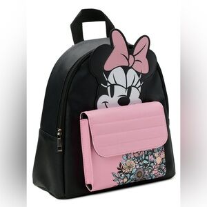 Disney | Bags | Disney Womens Minnie Mouse Graphic Mini Backpack Black ...